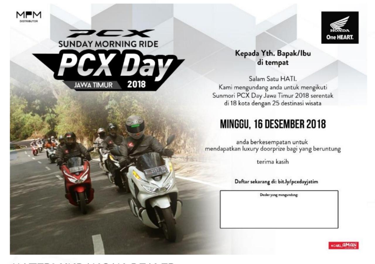 SUNMORI Ride PCX Day Jatim Meriahkan 18 Kota pada Minggu Ini! Segera ...